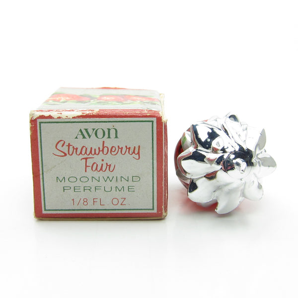 Avon Strawberry Fair Vintage Red Glass Bottle with Moonwind Perfume ...
