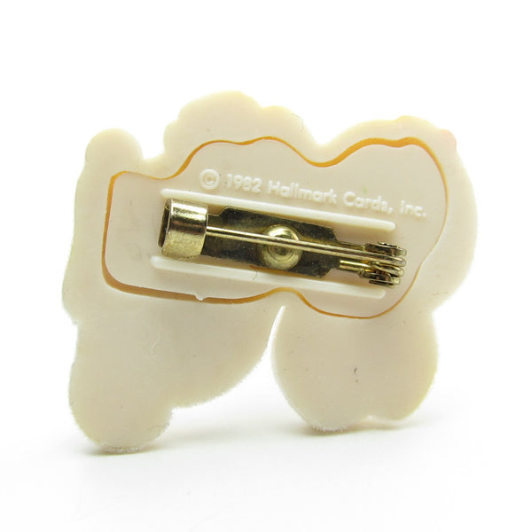 Flocked Bunny Rabbit Pin Vintage 1982 Hallmark Lapel | Brown Eyed Rose