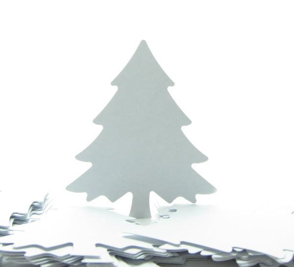 Tree Paper Die Cut shapes Large White Christmas Holiday Fir Tree ...