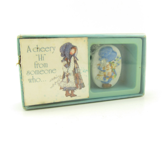 Holly Hobbie Pin in Gift Box with Card Ceramic Brooch | Brown Eyed Rose