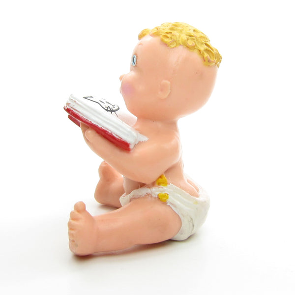 Baby Reading Book Magic Diaper Babies 1991 Figurine #14 | Brown Eyed Rose