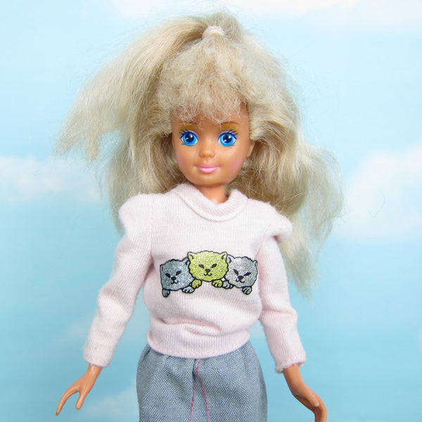 Denim Fun Skipper Vintage 1989 Barbie Doll | Brown Eyed Rose