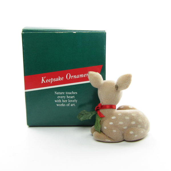 Hallmark Gentle Fawn Vintage 1989 Christmas Ornament Flocked Deer ...