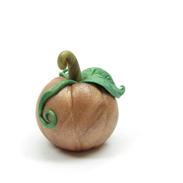 Polymer Clay Pumpkin Metallic Copper Sculpture Fall Autumn Decoration ...