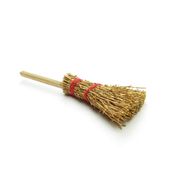 Miniature Broom Natural Straw Craft Broomstick for Dollhouse, Hallowee ...