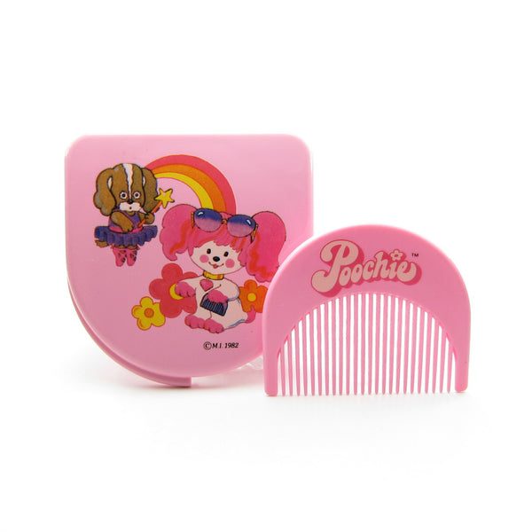 Poochie Comb & Mirror Vintage Pocket Compact Set | Brown Eyed Rose