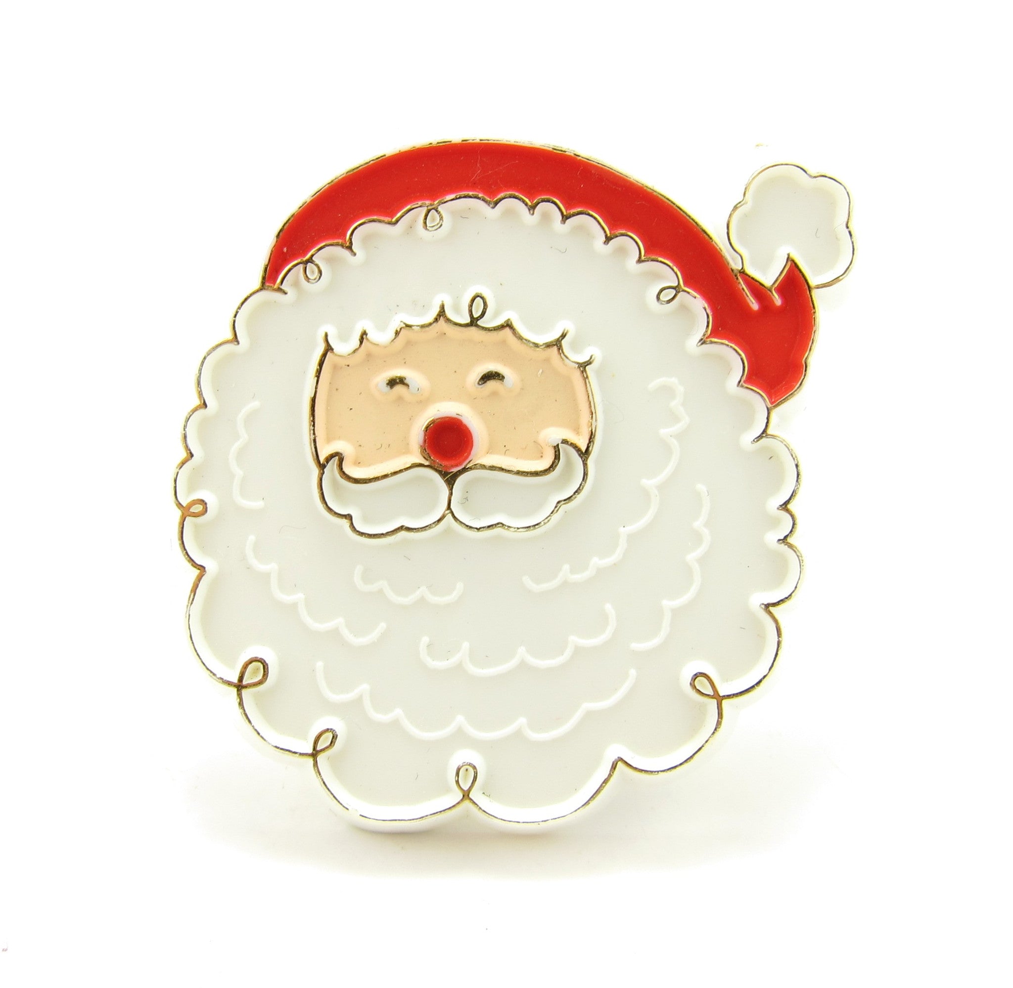 Santa Claus Pin Hallmark Vintage Christmas Lapel | Brown Eyed Rose