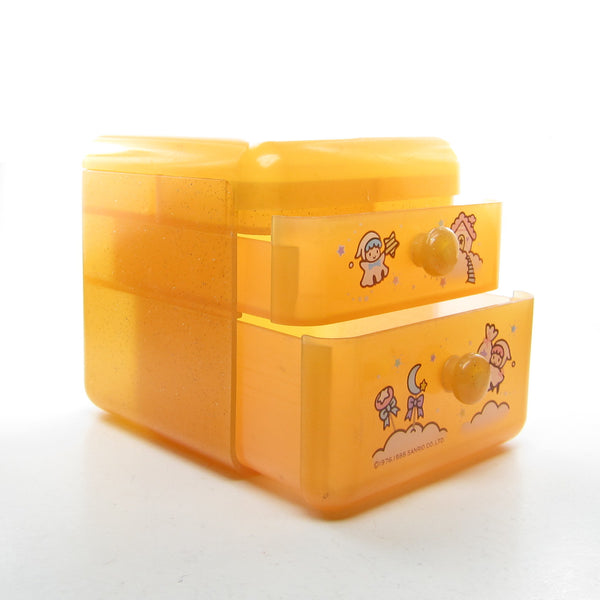 Pink Glitter Little Twin Stars 1988 Trinket Box with Drawers | Brown ...