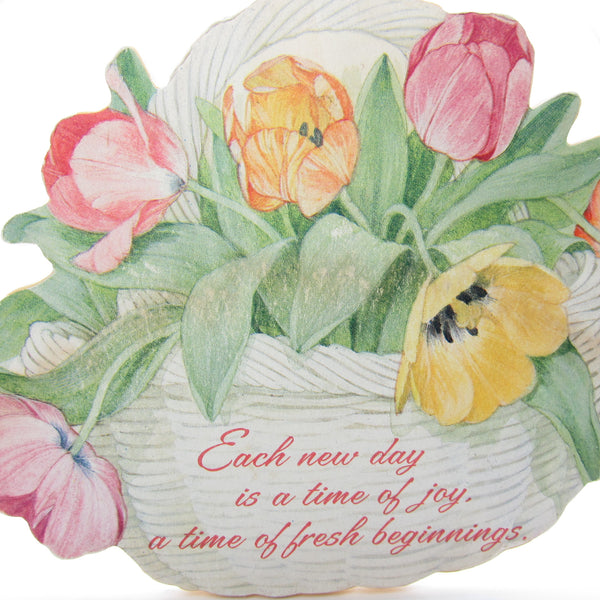 Hallmark Basket of Tulips Wall Plaque DE8511 | Brown Eyed Rose