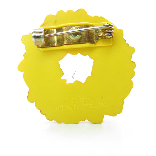 Fall Leaves Wreath Pin Vintage 1987 Hallmark Lapel | Brown Eyed Rose