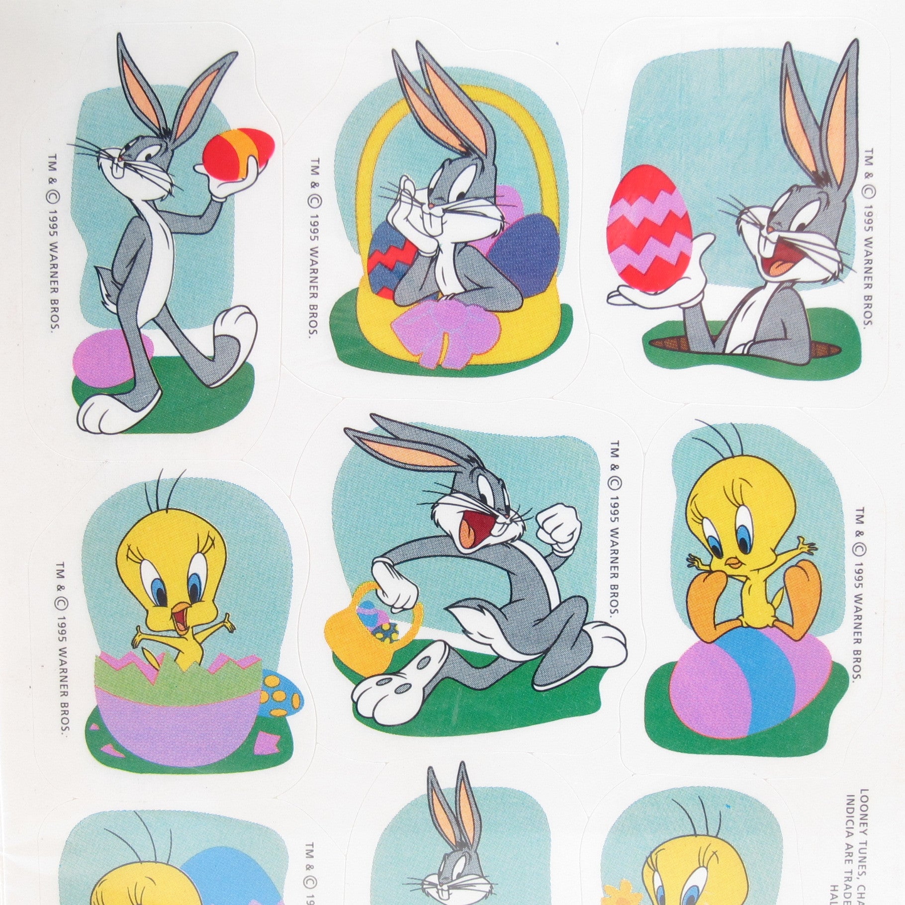 Looney Tunes Easter Stickers Vintage 1997 Hallmark Expressions | Brown ...