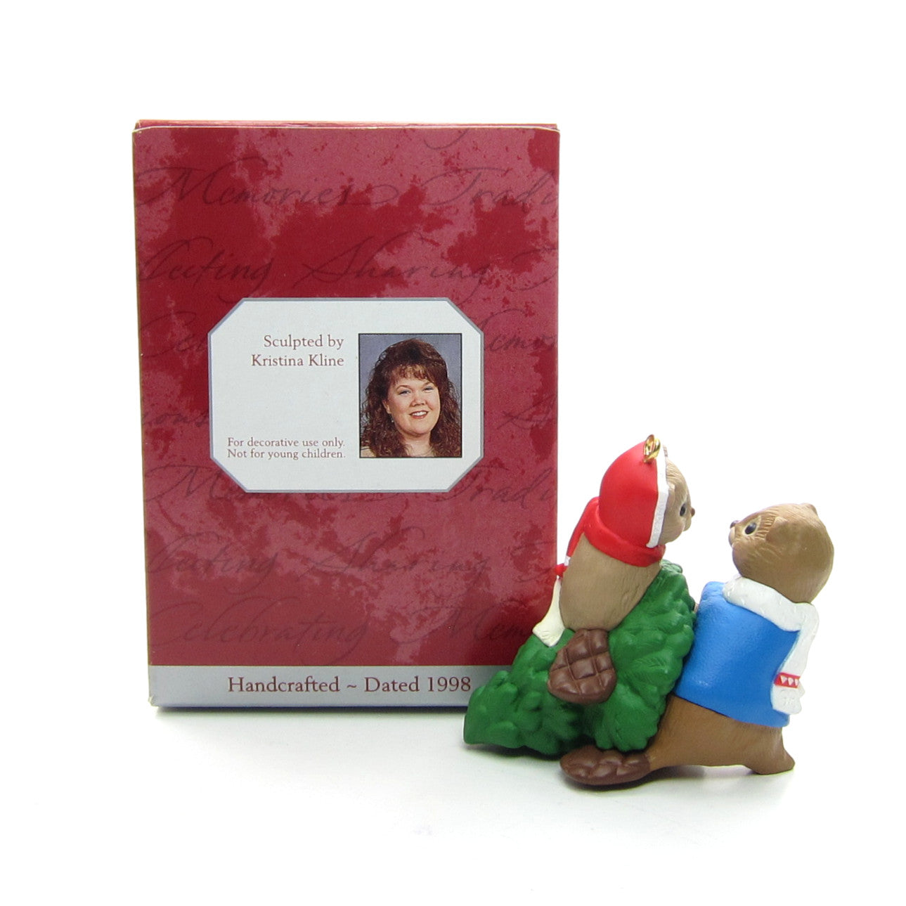 Mom & Dad Beavers with Christmas Tree 1998 Hallmark Ornament | Brown ...