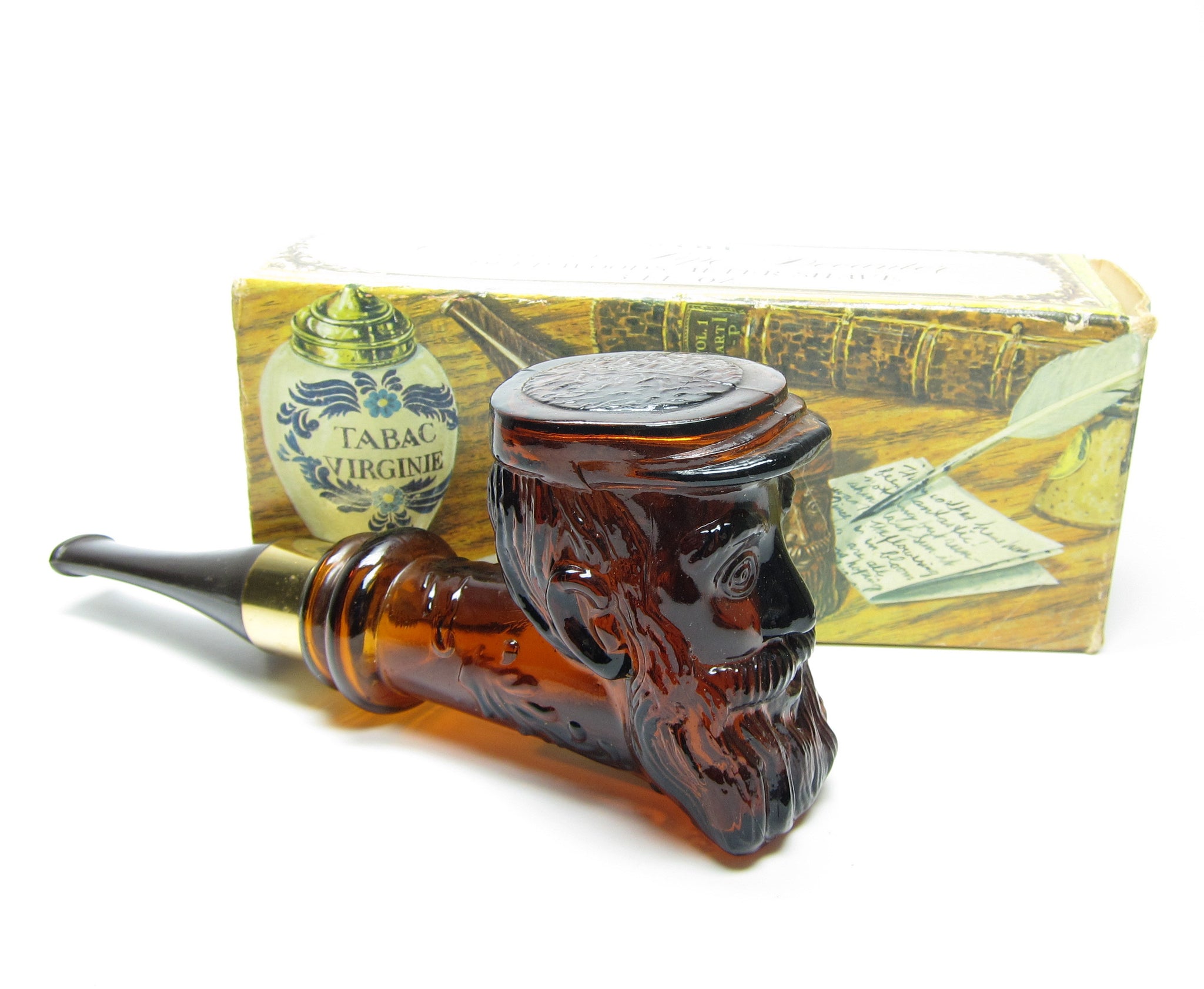 Avon Pipe Decanter Vintage Deep Woods Glass Aftershave Civil War Union ...