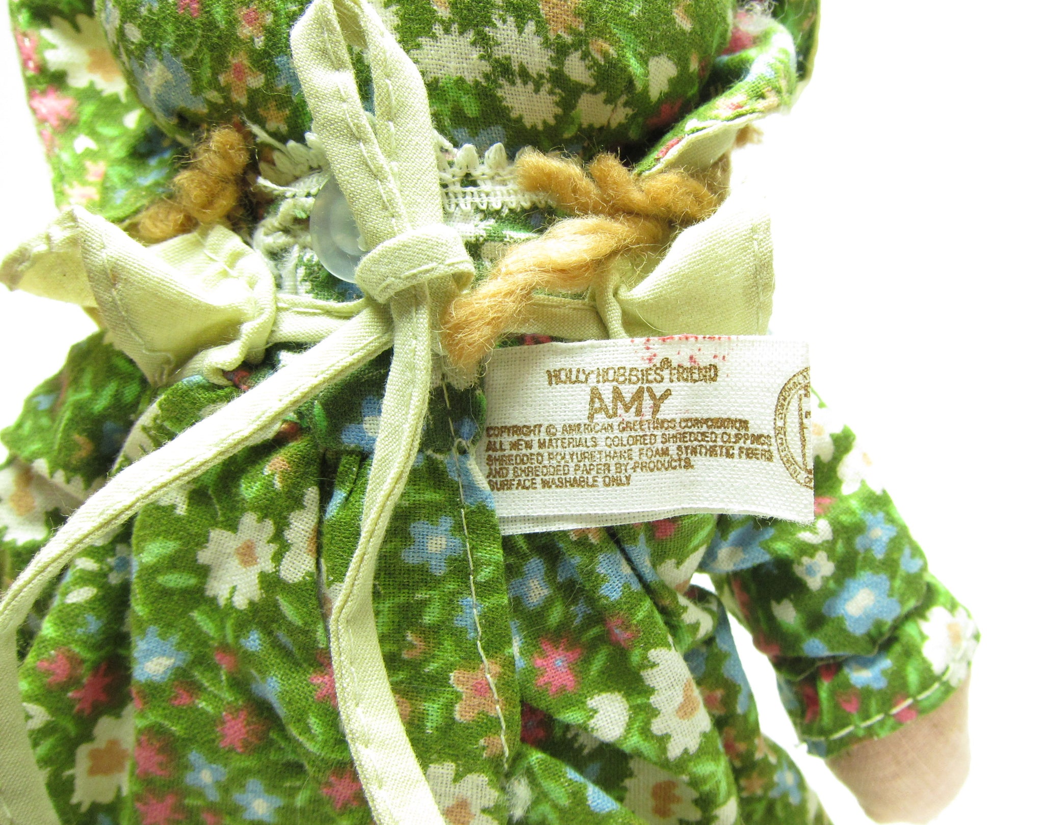 Holly Hobbie Amy Doll Vintage Rag Doll Holly Hobbie's Friend in Green ...
